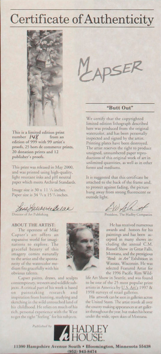 "Butt Out" by Mike Casper – The Art of Custom Framing